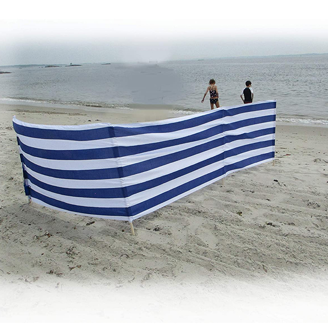 Navy Theme Wood Poles Windbreak Beach Wind Screen Privacy Windblocker ...