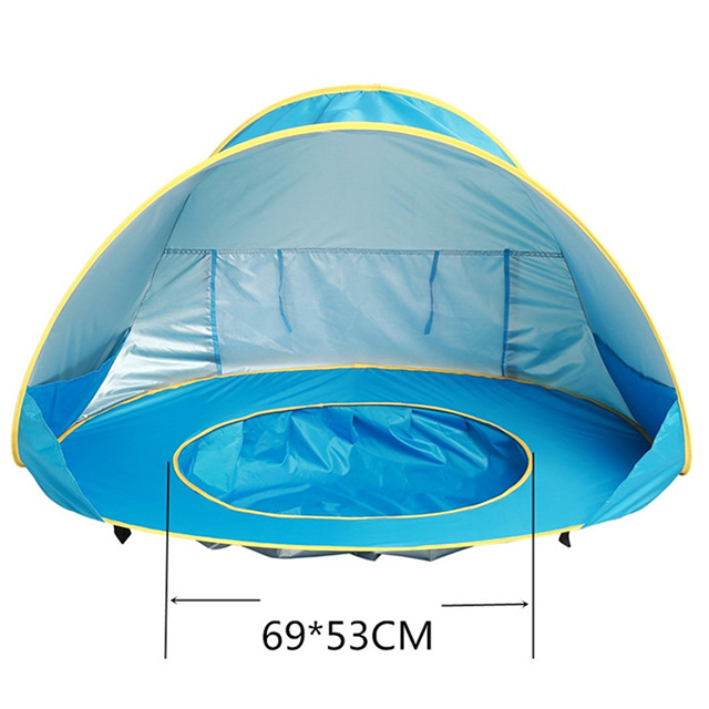 Blue Cool Summer Children Use Pop Up Baby Beach Tent Swimming Pool ...